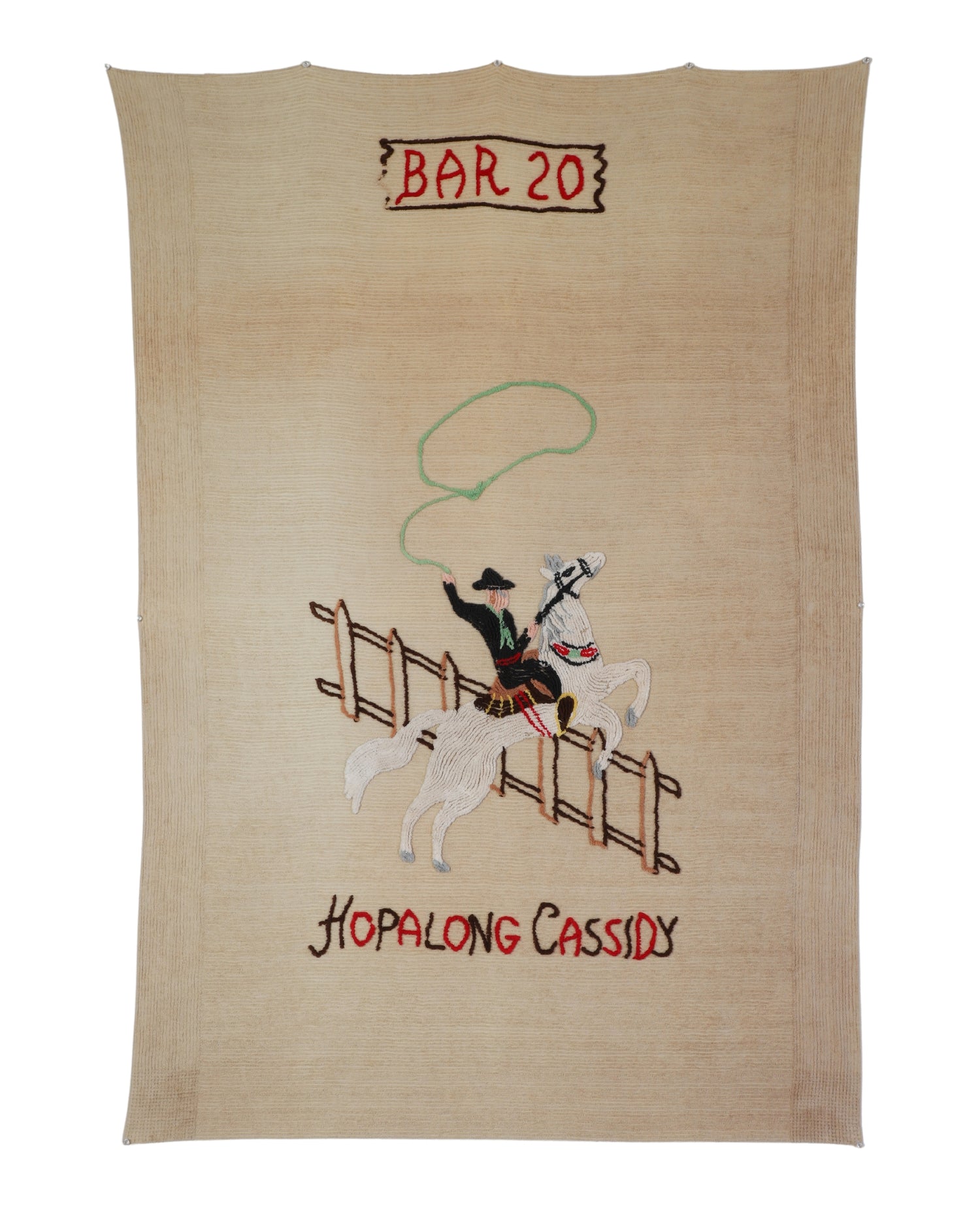 Vintage Hopalong Cassidy Bar 20 Chenille Bedspread