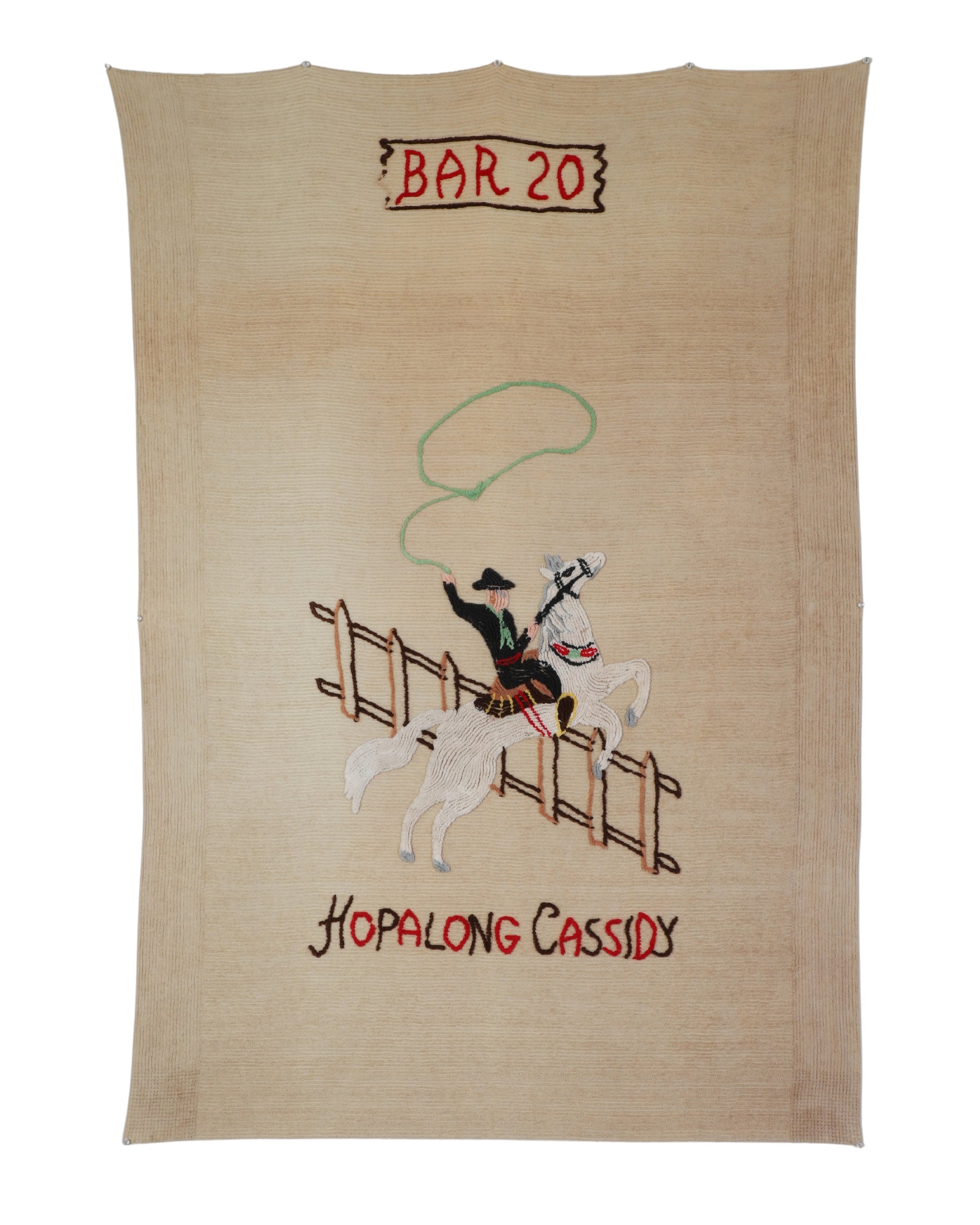 Vintage Hopalong Cassidy Bar 20 Chenille Bedspread
