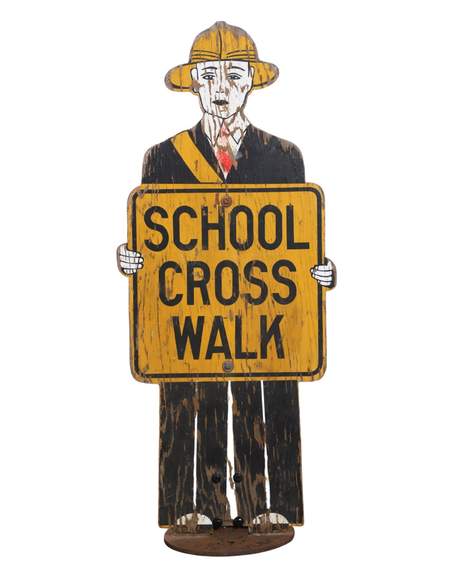 Vintage 1940s Wooden School Crossing Guard Sign